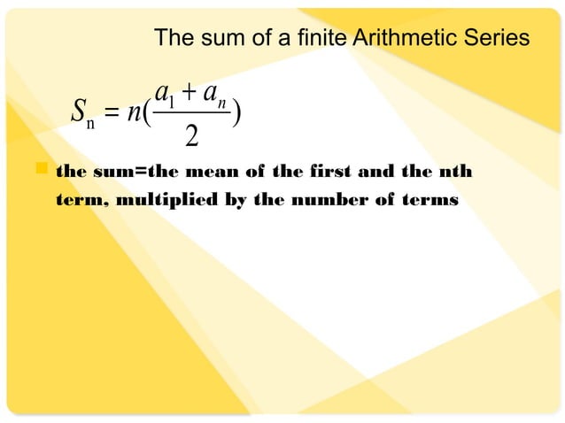Math aruthmetic geometric series | PPT