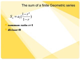 Math aruthmetic geometric series | PPT