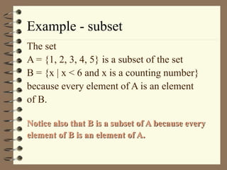Math 504 Subsets (Melanie B. Bargo).ppt