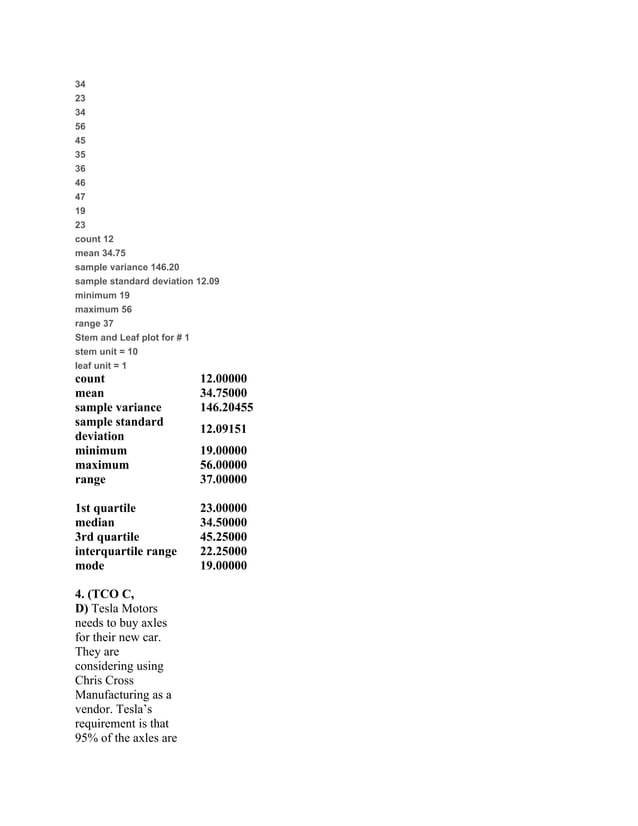 Math 533 ( applied managerial statistics ) entire course | PDF