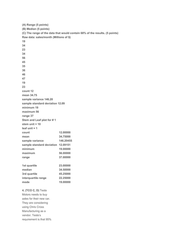 Math 533 ( applied managerial statistics ) final exam answers | PDF | Free Download