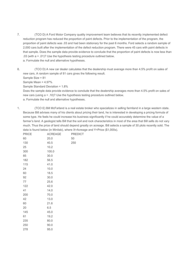 Math 533 ( applied managerial statistics ) final exam answers | PDF ...