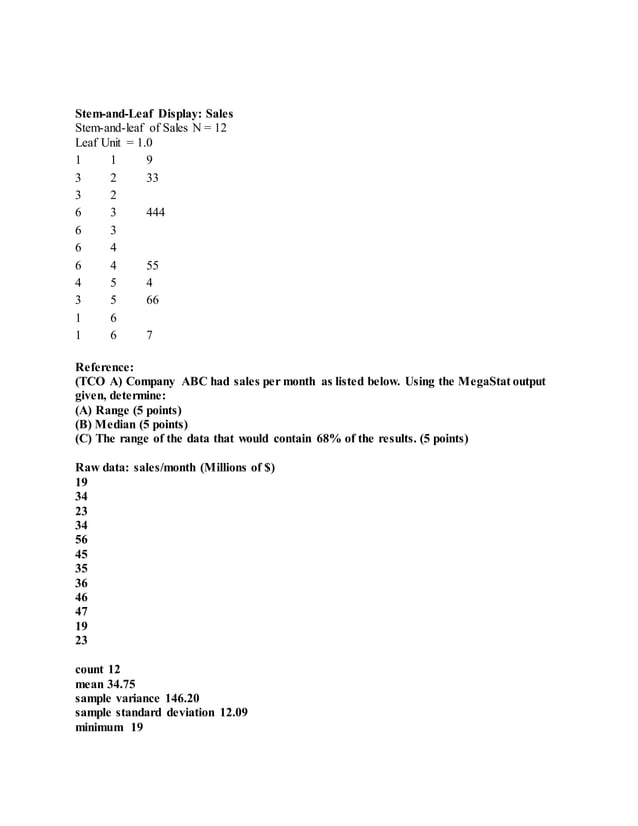 Math 533 ( applied managerial statistics ) final exam answers | DOCX