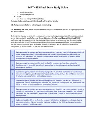 Math533 final exam_study_guide | PDF