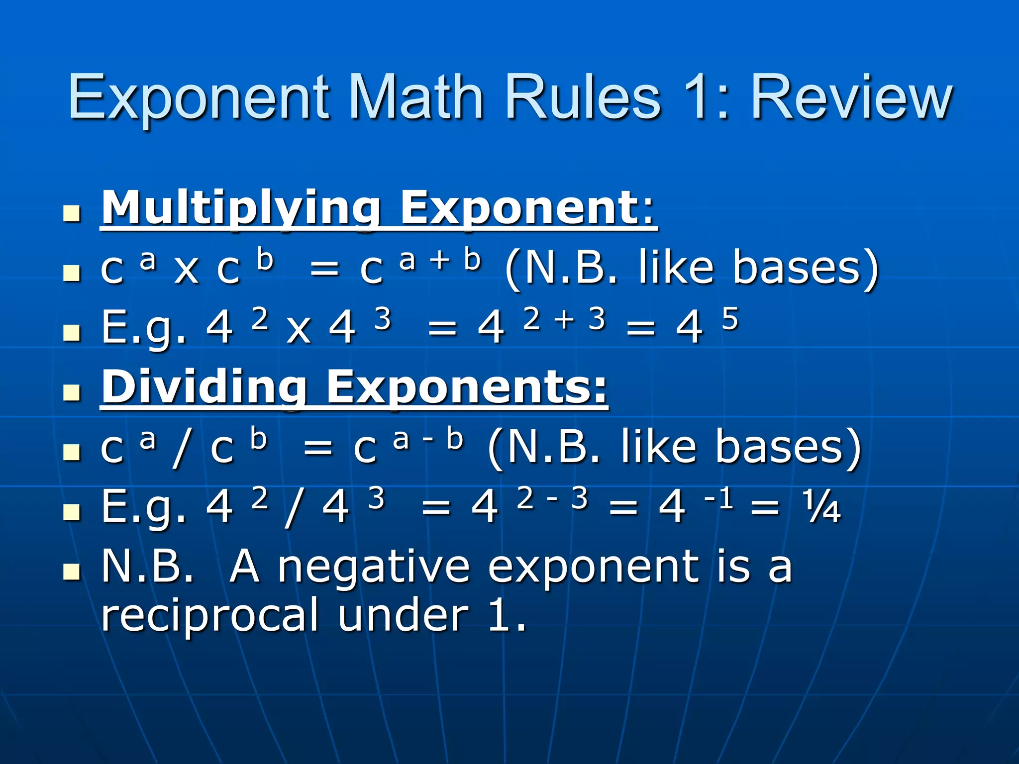 Exponents and Logs | PPT