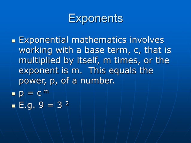 Exponents and Logs | PPT