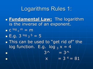 Exponents and Logs | PPT