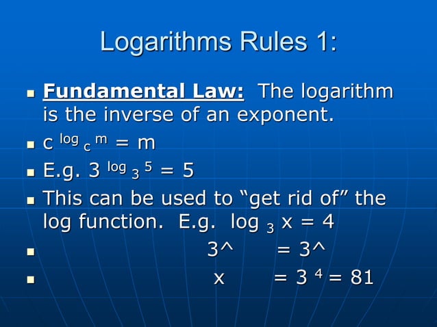 Exponents and Logs | PPT