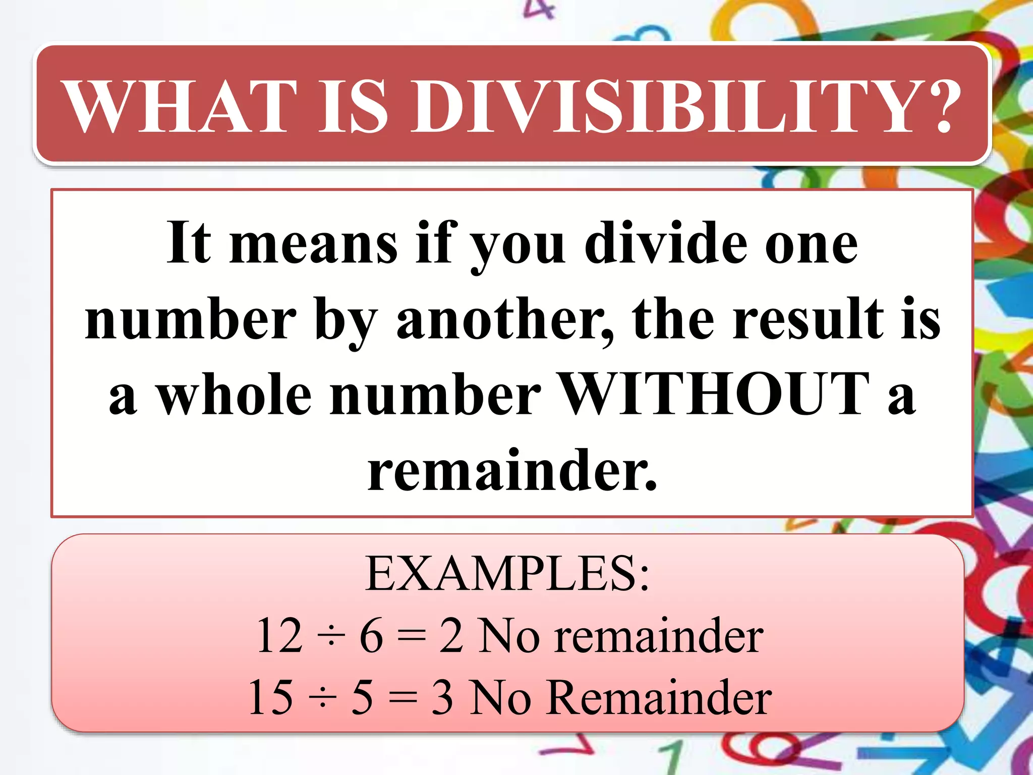 Divisibility Mathematics 5 | PPTX