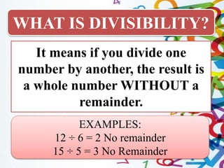 Divisibility Mathematics 5 | PPTX