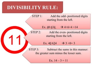 Divisibility Mathematics 5 | PPTX