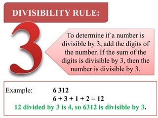 Divisibility Mathematics 5 | PPTX