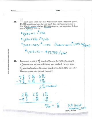 Math Grade 5 Singapore math Mid-year review and End-year review | PDF
