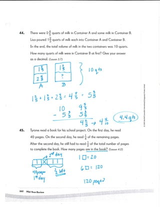 Math Grade 5 Singapore math Mid-year review and End-year review | PDF