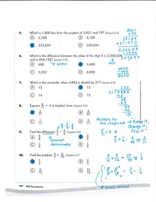 Math Grade 5 Singapore math Mid-year review and End-year review | PDF