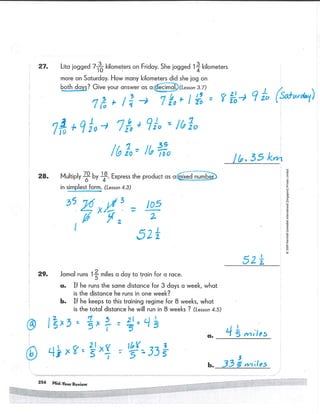 Math Grade 5 Singapore math Mid-year review and End-year review | PDF