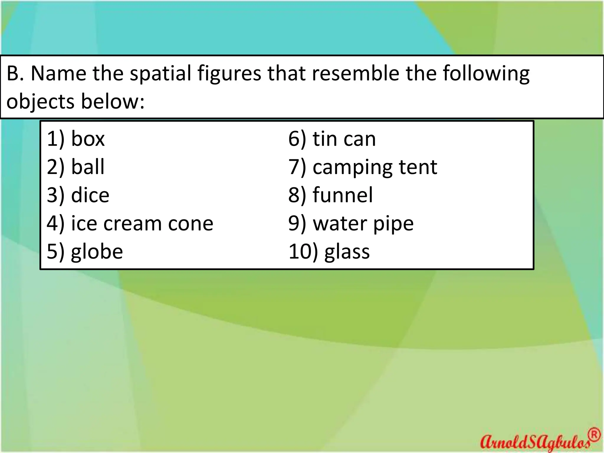 Math 5 Ppt Q3 W5 Lesson 69 Visualizes And Describes Solid Figures Ppt Board Games And