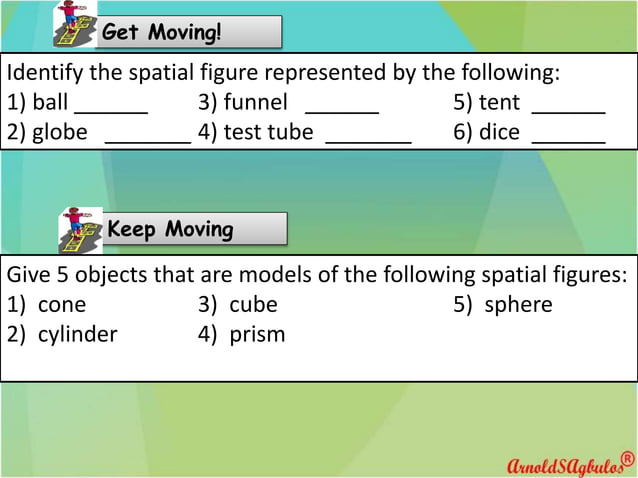 MATH 5 PPT Q3 W5 - Lesson 69 - Visualizes And Describes Solid Figures.ppt | Board Games and ...