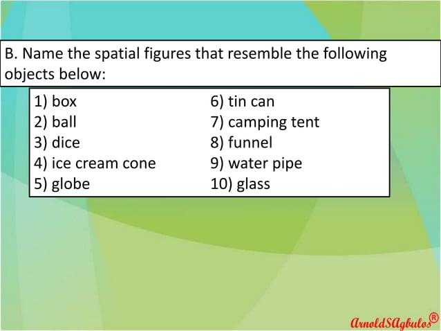 MATH 5 PPT Q3 W5 - Lesson 69 - Visualizes And Describes Solid Figures.ppt | Board Games and ...