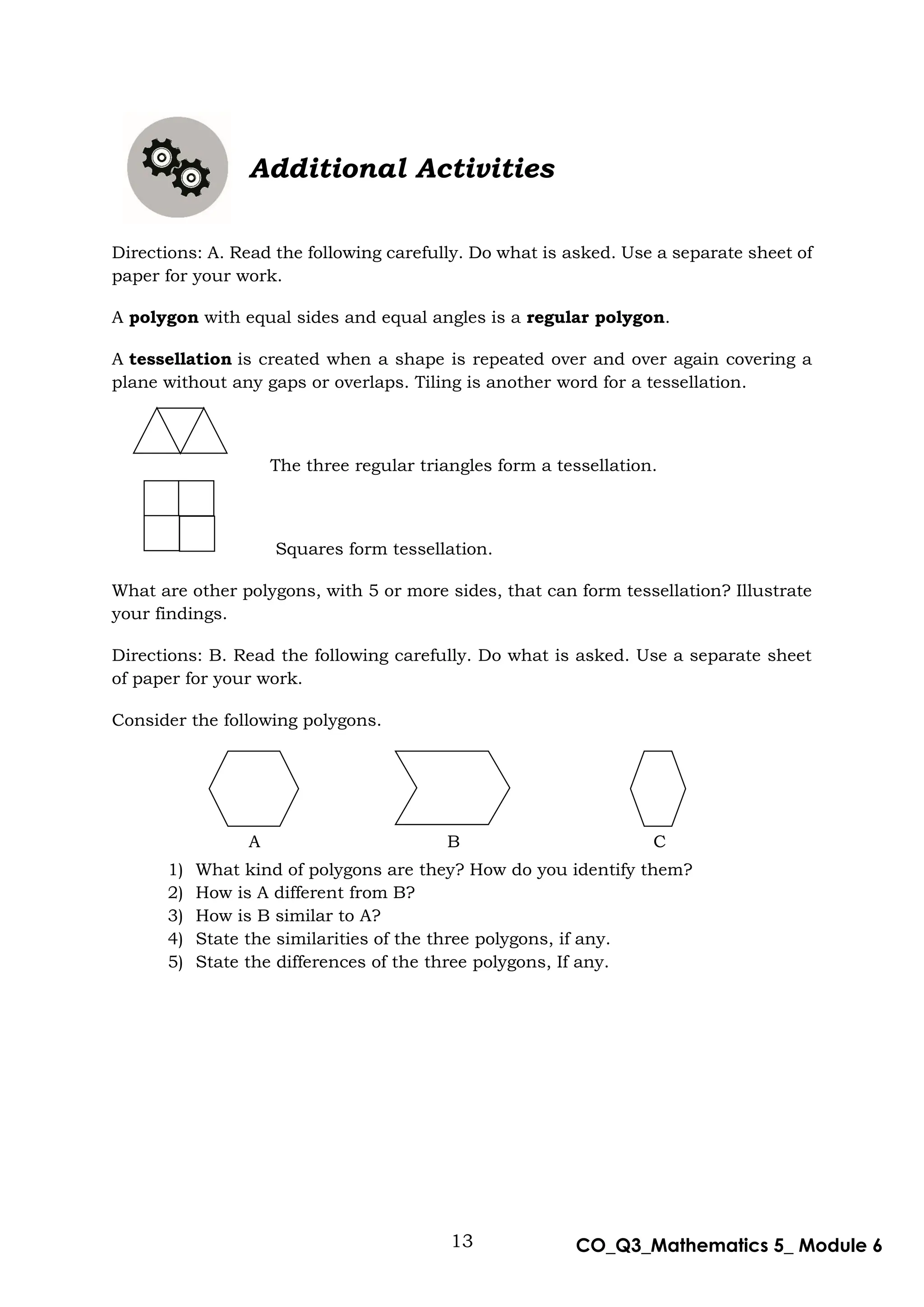 MATH5 Q3 MODULE6 Visualizing, Identifying and describing polygons | PDF