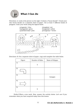 MATH5 Q3 MODULE6 Visualizing, Identifying and describing polygons | PDF
