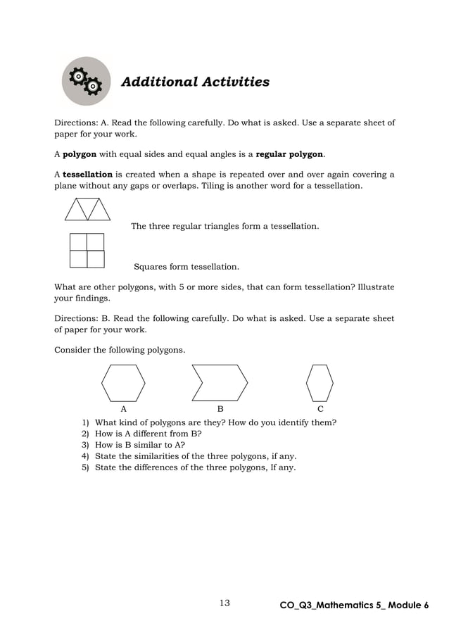 MATH5 Q3 MODULE6 Visualizing, Identifying and describing polygons | PDF