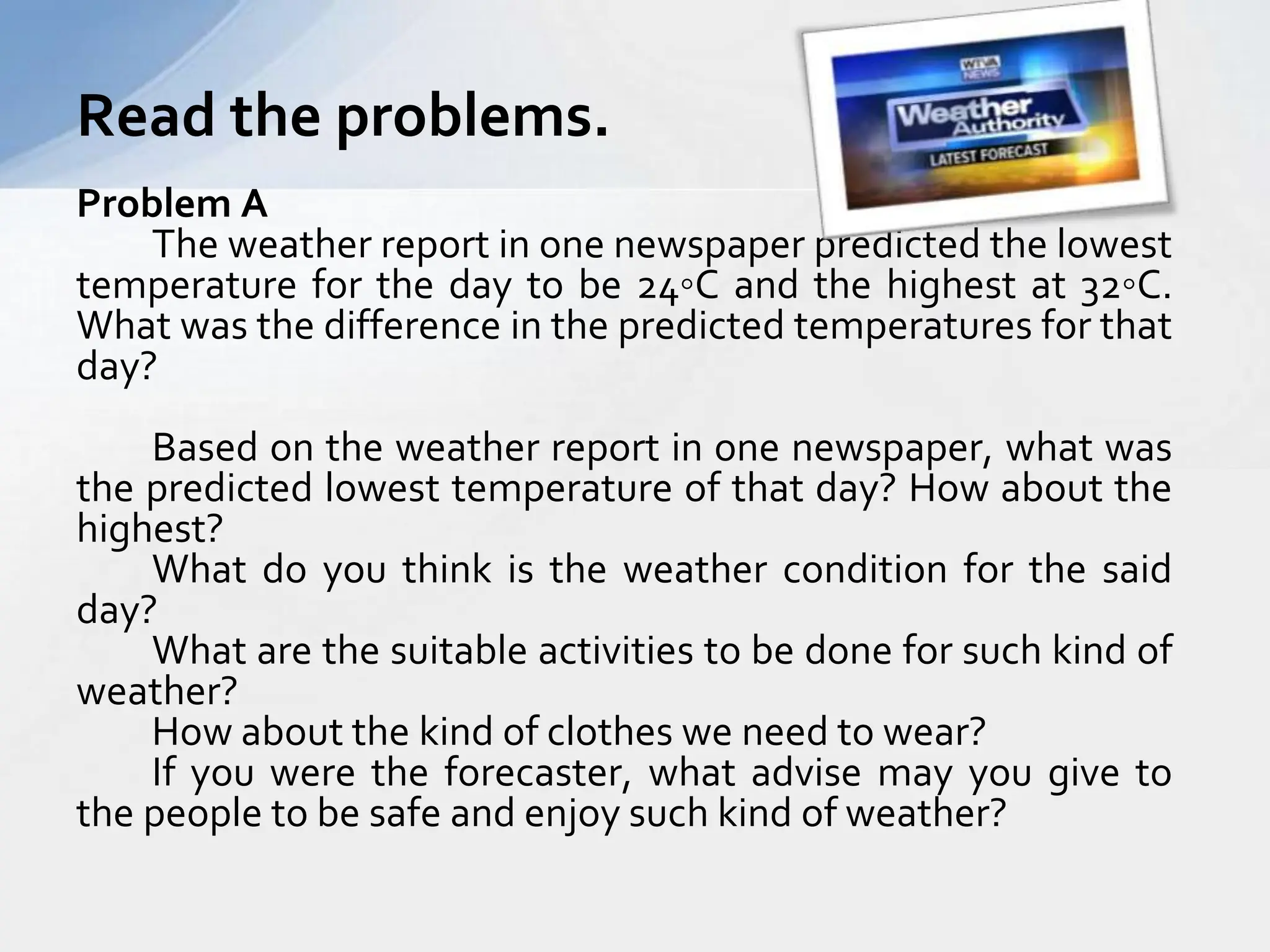Math5solves Routine And Non Routine Problems Involving Temperaturepptx Weather Science
