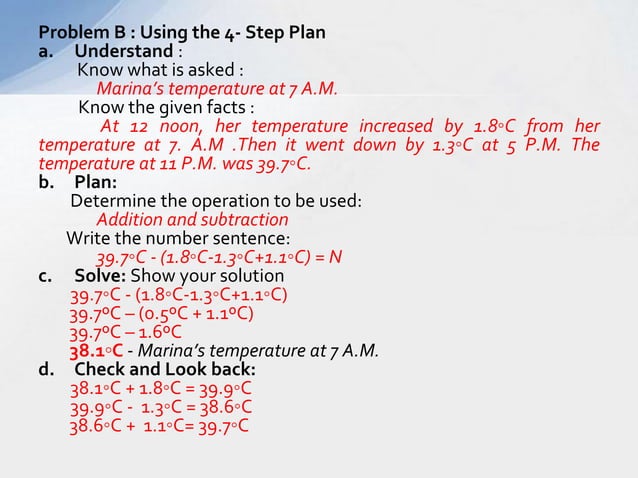 Math5solves Routine And Non Routine Problems Involving Temperaturepptx Weather Science