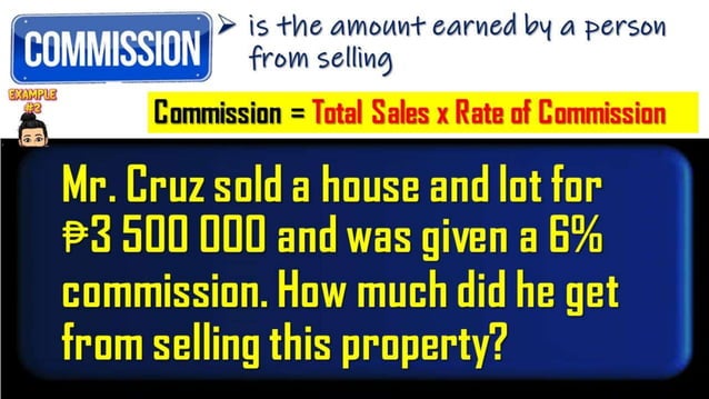 Math 6 - Application of Percent (Commission, Simple Interest, Percent ...