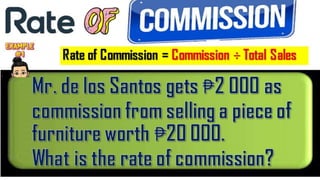 Math 6 - Application of Percent (Commission, Simple Interest, Percent ...