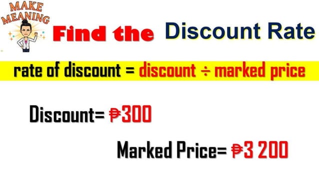 Math 6 - Application of Percent (Discount, Sale Price & Rate of ...