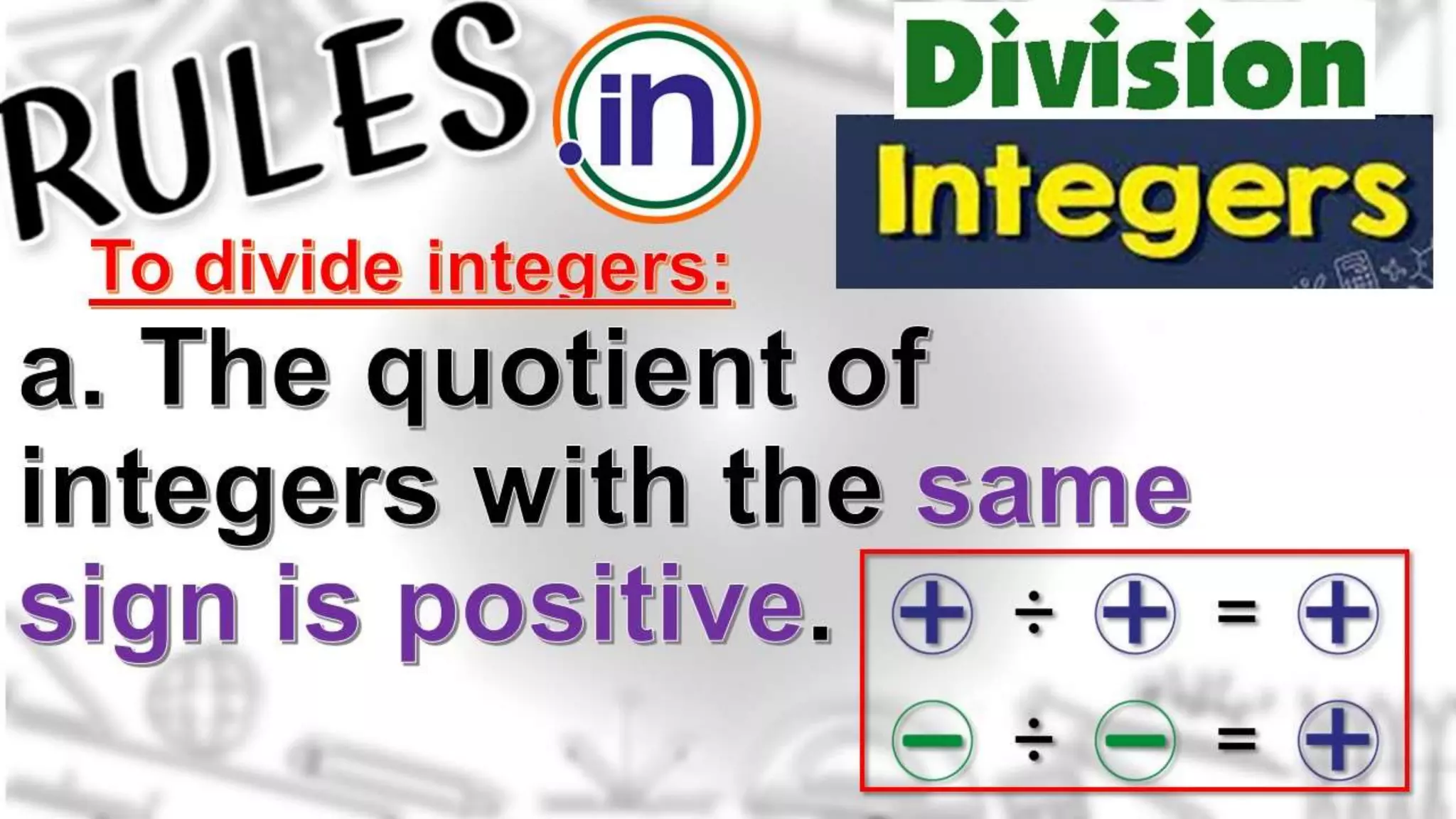 Math 6 - Division of Integers | PPT