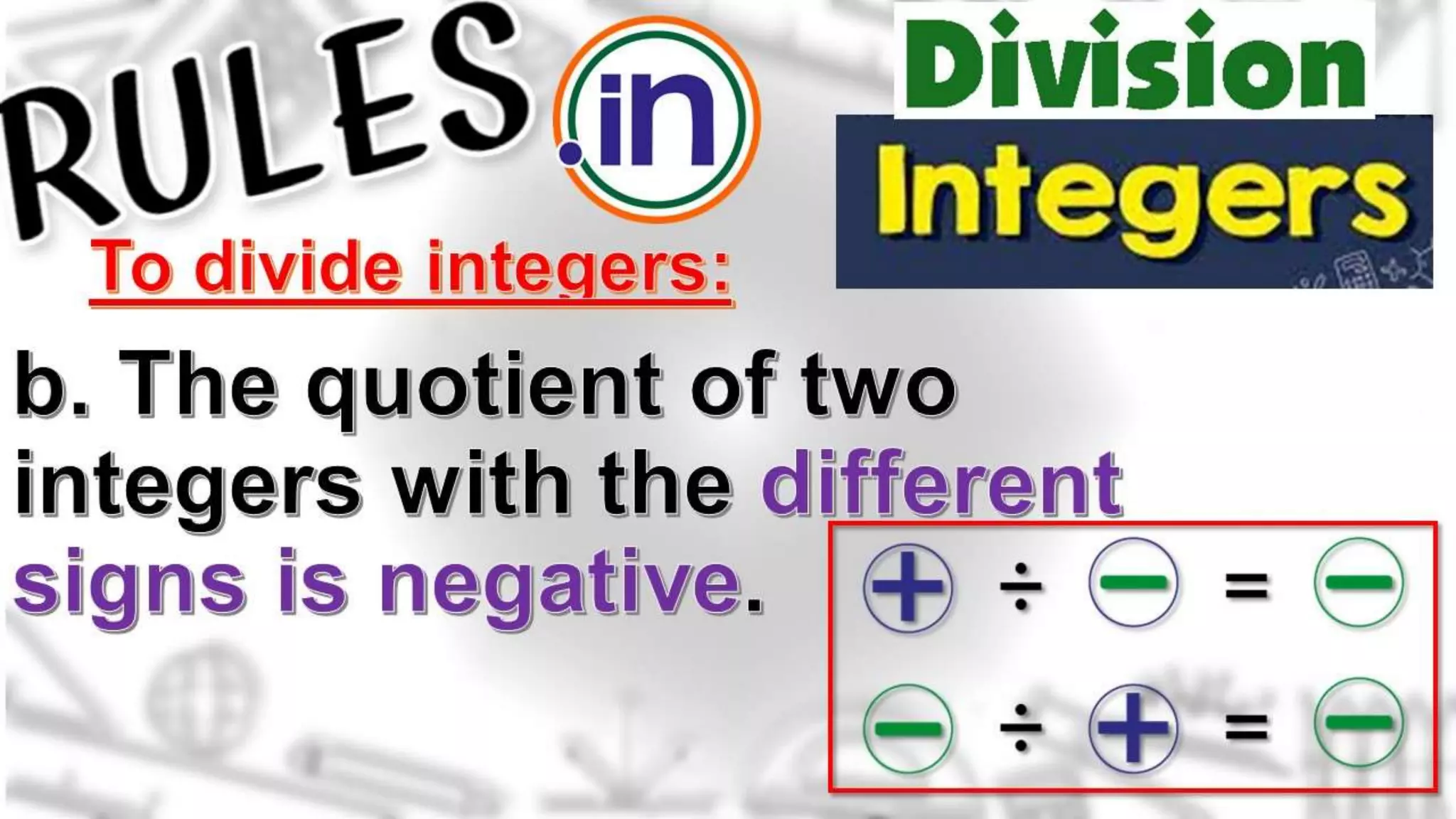 Math 6 - Division of Integers | PPTX