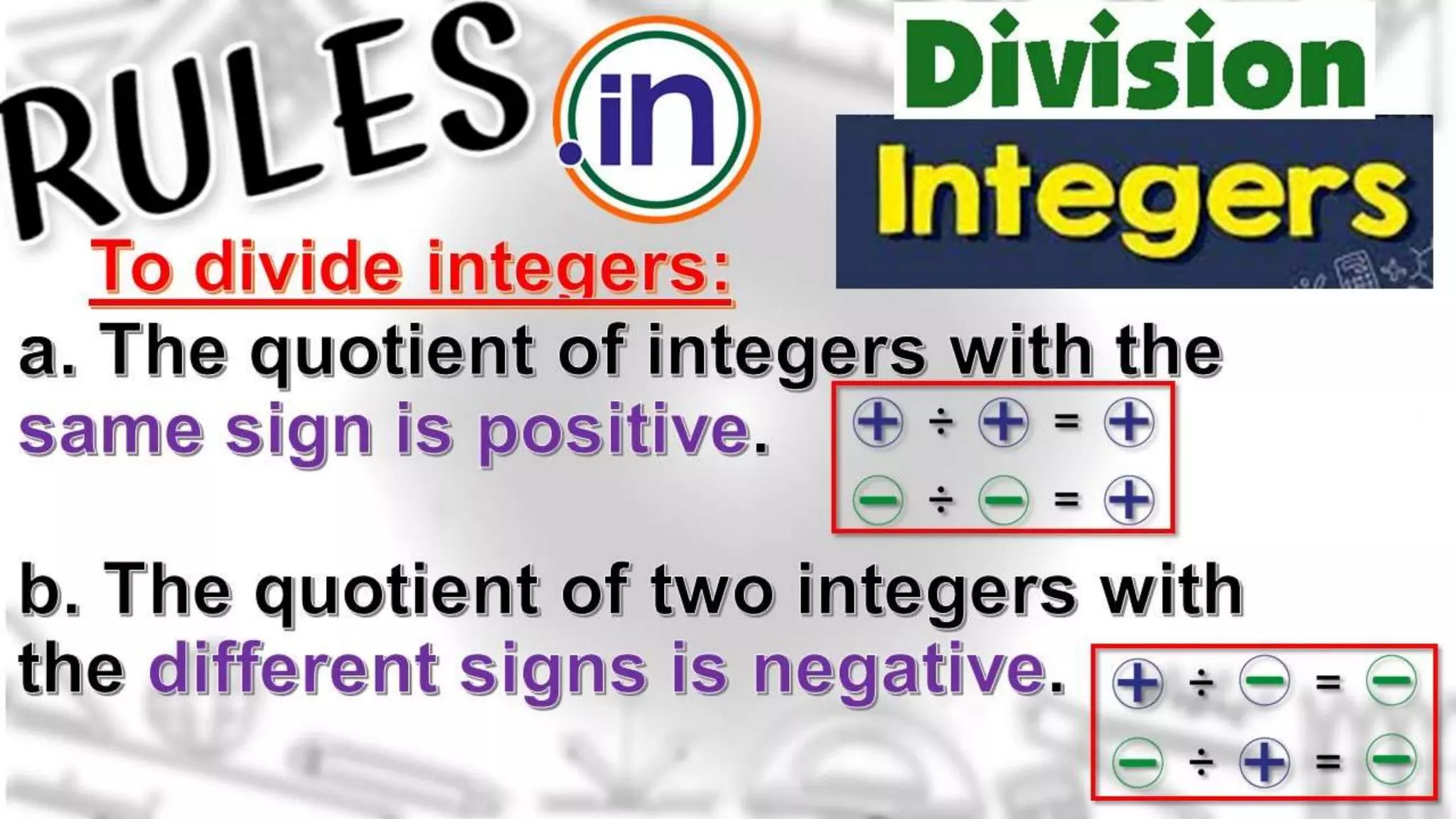 Math 6 - Division of Integers | PPTX