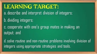 Math 6 - Division of Integers | PPTX