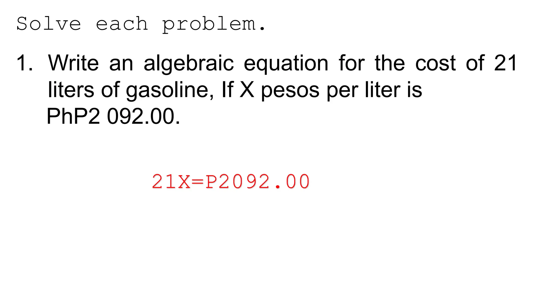 Representing Quantities in Real-life Situations using Algebraic ...