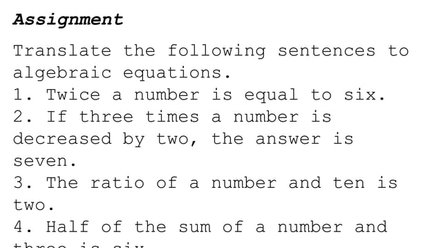 Representing Quantities in Real-life Situations using Algebraic Equation | PPTX | Physics | Science