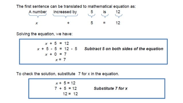 Representing Quantities in Real-life Situations using Algebraic Equation | PPTX | Physics | Science