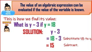 Math 6 - Solving Problems Involving Algebraic Expressions and Equations ...