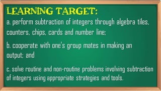 Math 6 - Subtraction of Integers | PPTX