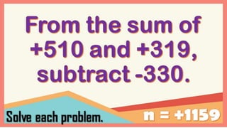 Math 6 - Subtraction of Integers | PPTX