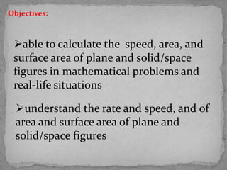 MATH 6 PPT Q3 - Calculate The Speed, Area, And Surface Area Of Plane ...
