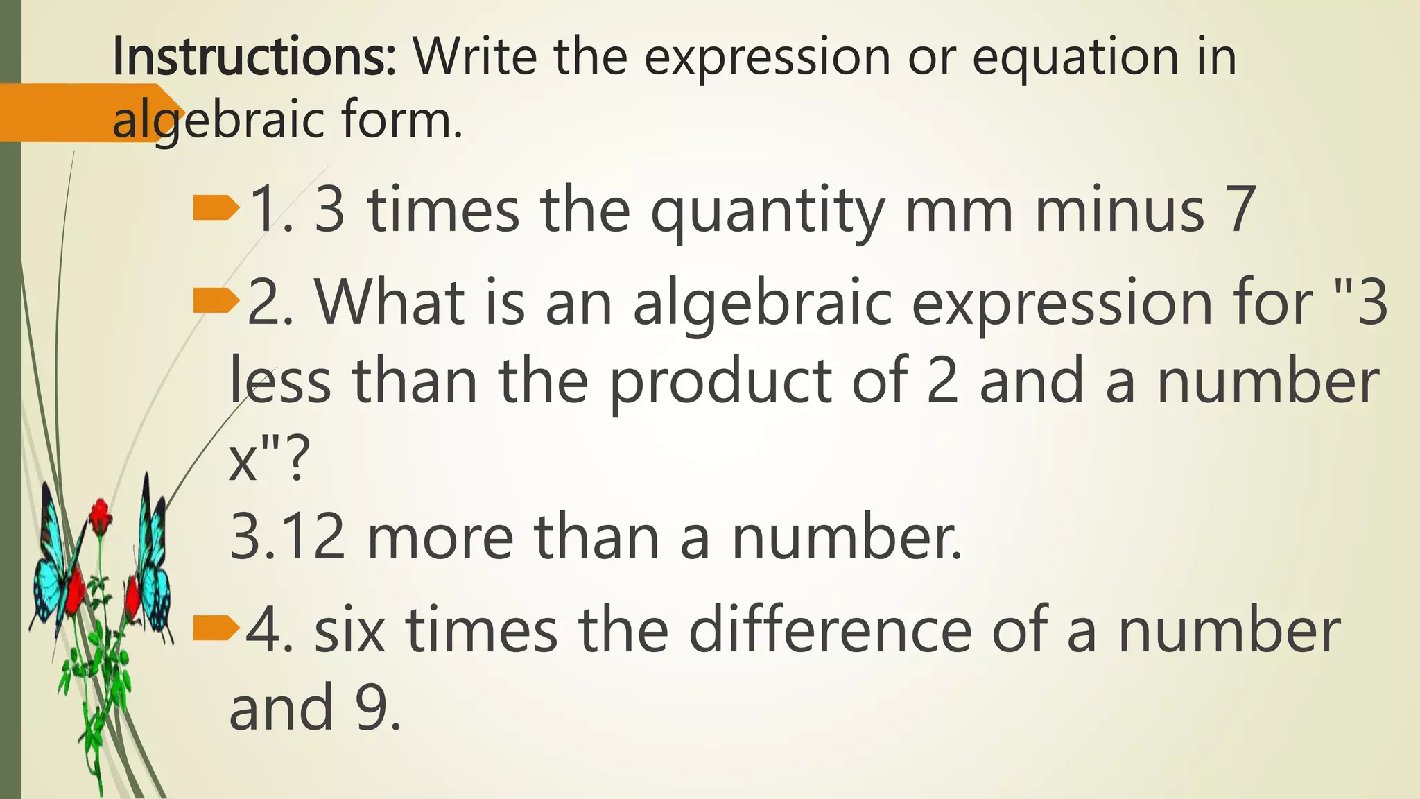 MATH 6 PPT Q3 – Translation Of Real-Life Verbal Expressions And ...