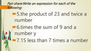 MATH 6 PPT Q3 – Translation Of Real-Life Verbal Expressions And ...