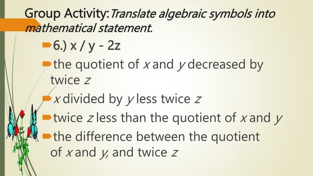 MATH 6 PPT Q3 – Translation Of Real-Life Verbal Expressions And ...