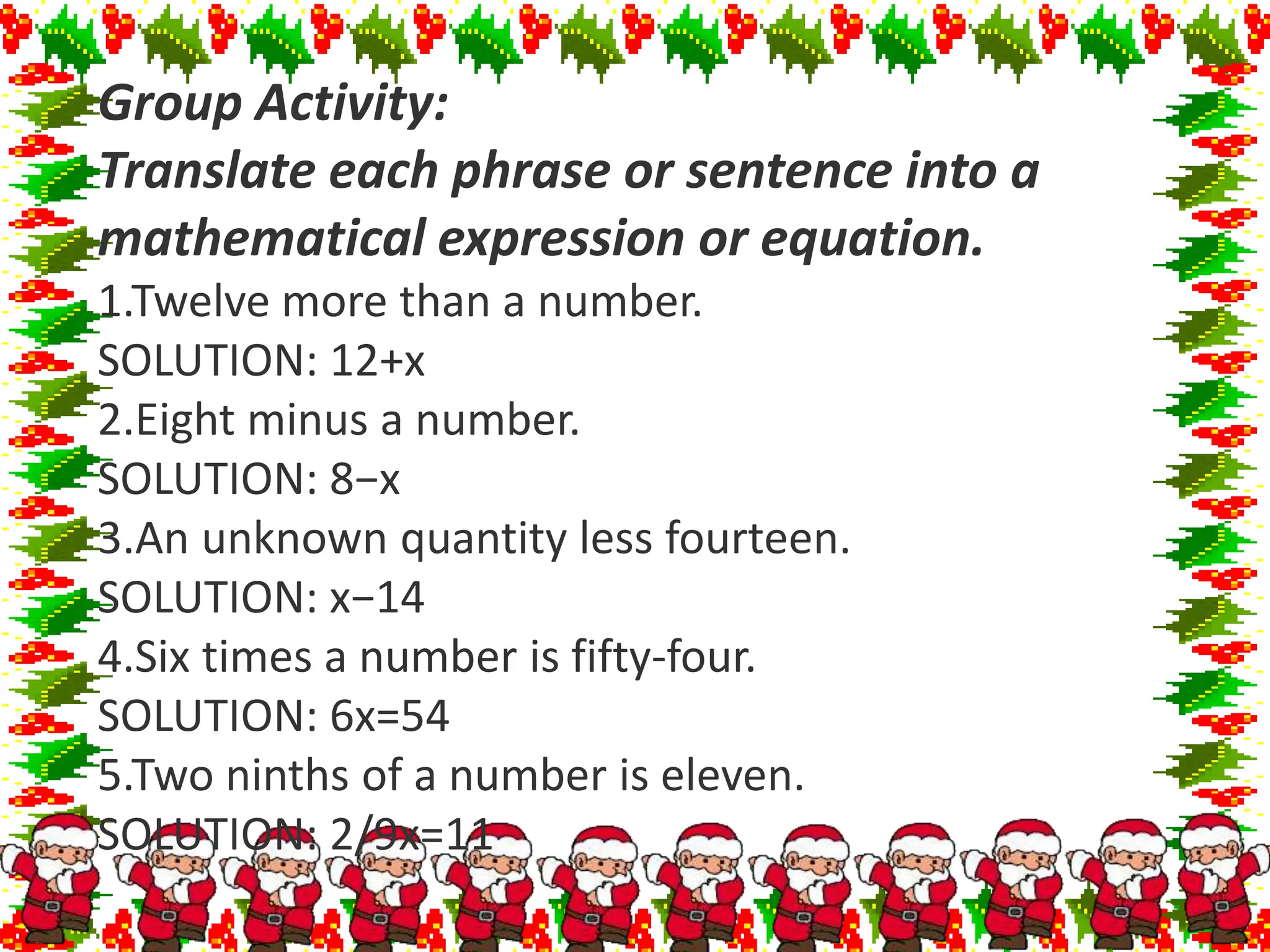 MATH 6 PPT Q3 W6 - Real-Life Verbal Expressions And Equations Into ...
