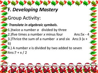 MATH 6 PPT Q3 W6 - Real-Life Verbal Expressions And Equations Into ...