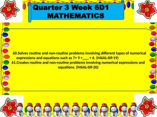 MATH 6 PPT Q3 W6 - Routine And Non-Routine Problems Involving Different ...