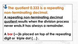 Terminating and non-terminating decimals | PPTX