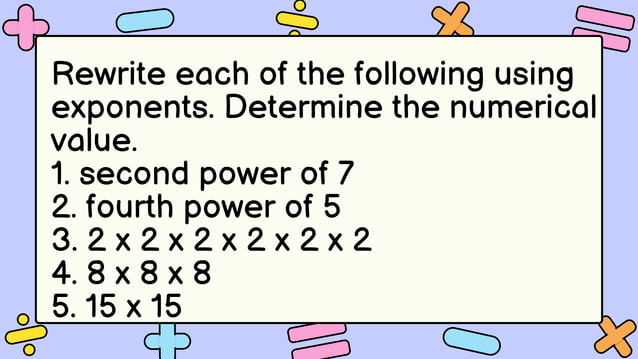 MATH 6 Q2 WEEK 6-exponet and base for Grade 6 | PPTX